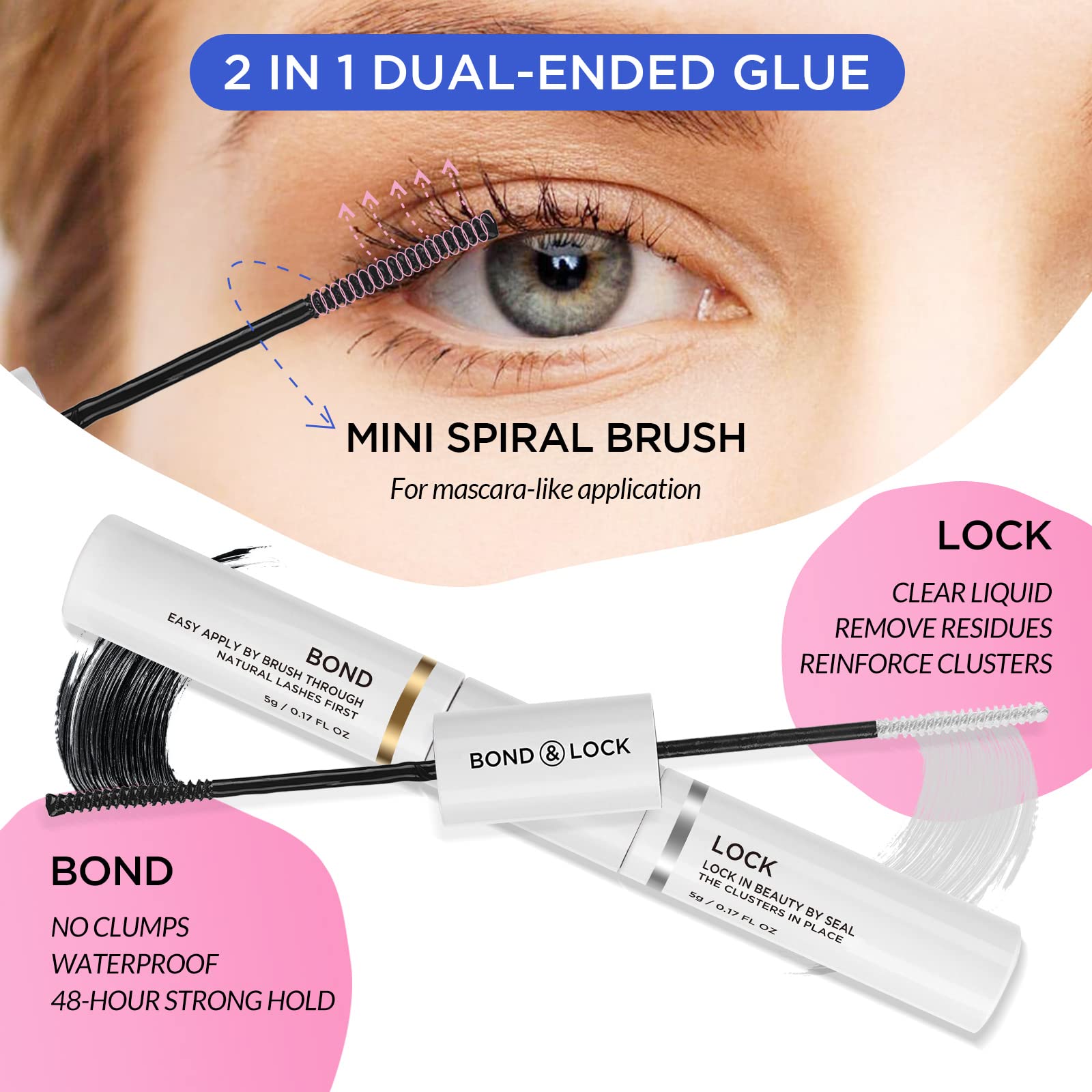 Lash Extension Kit False Eyelashes - Bepholan Lash Clusters With Lash Bond Sealer Glue Remover 24 Clusters lash Natural Look C curl Lashes Pack, CT03-14mm