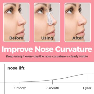 Nose Shaper,Nose Slimmer Lifter Clip - Nose Shaper for Wide Noses - Stainless Steel Clip with Soft Silicone Pads - Nose Corrector Clip for Men, Women