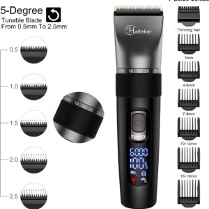 Hatteker Cordless Hair Clipper Beard Hair Trimmer Hair Cutting Kit for Men Women Kids Barber Clippers Nose Hair Trimmer IPX7 Waterproof Professional