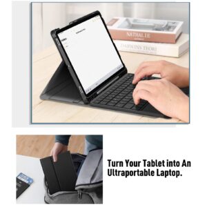 Fintie Keyboard Case for Samsung Galaxy Tab S8/Tab S7 11 inch (Model SM-X700/X706/T870/T875/T878), Slim Stand Cover with Built-in Trackpad S Pen Holder Detachable Wireless Bluetooth Keyboard, Black