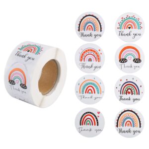 rainbow sticker ruiwaer 500pcs rainbow thank you label stickers 1.5 inch round wedding holiday party decoration birthday gift sticker baking sticker label