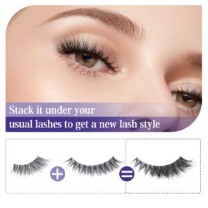 Half Lashes Fluffy Wispy Accent False Eyelashes ALPHONSE Natural Look Clear Band Fake Lash Strip Pack 5 Pairs