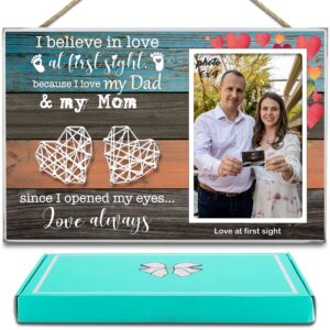 ku-dayi sonogram picture frame for new mom dad, pregnancy photo frame for first time moms dad, love at first sight ultrasound picture frames 4x6 in photo - f033