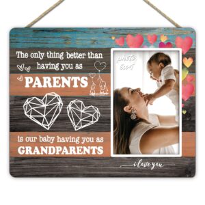 ku-dayi pregnancy announcement reveal gift for new grandparents, grandparents gifts, grandparents picture frames, first time grandparents gifts, 4x6 in photo - f021