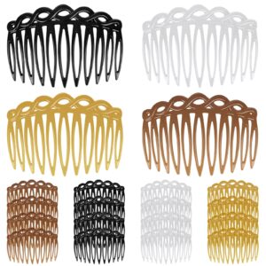 prasacco 16 pcs women hair comb accessories plastic twisthair french hair side combs hair clips for bridal wedding veil teeth hair combs for women girls