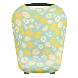 copper pearl multi-use cover: car seat covers, nursing cover, and stroller cover for sun - stretchy fabric, all-season use, stylish designs, easy access for moms - lemon