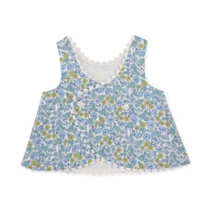 Hope & Henry Layette Baby Girl Woven Swing Top and Ruffle Bloomer 2-Piece Set