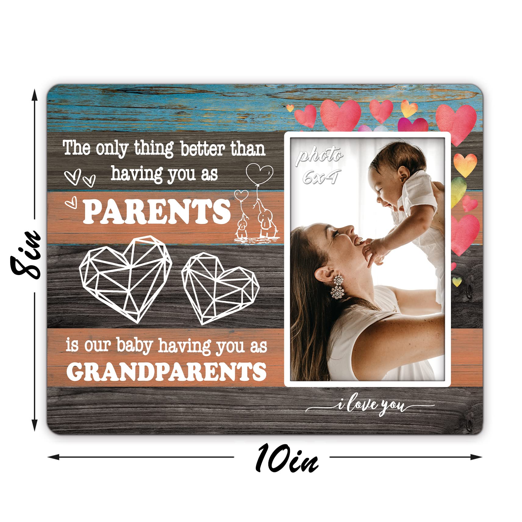 KU-DaYi Pregnancy Announcement Reveal Gift for New Grandparents, Grandparents Gifts, Grandparents Picture Frames, First time Grandparents Gifts, 4x6 In Photo - F021