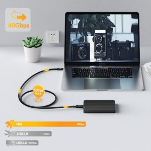 [USB-IF Certified] USB 4 Cable 1ft Compatible with Thunderbolt 4 Cable Thunderbolt 3 Cable,iDsonix 40Gbps USB4 Cable 100W Charging,8K or Dual 4K Display,for MacBook, iMac, Quest Link, eGPU