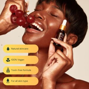 KOA LIFE Facial Oil and Vitamin C Serum - Invigorating Face Oil Formulated with Vitamin E, Rosehip, Hemp, Safflower, and Grape Seed Oil, For Skin Brightening and Hydration, 0.5 Fl OZ