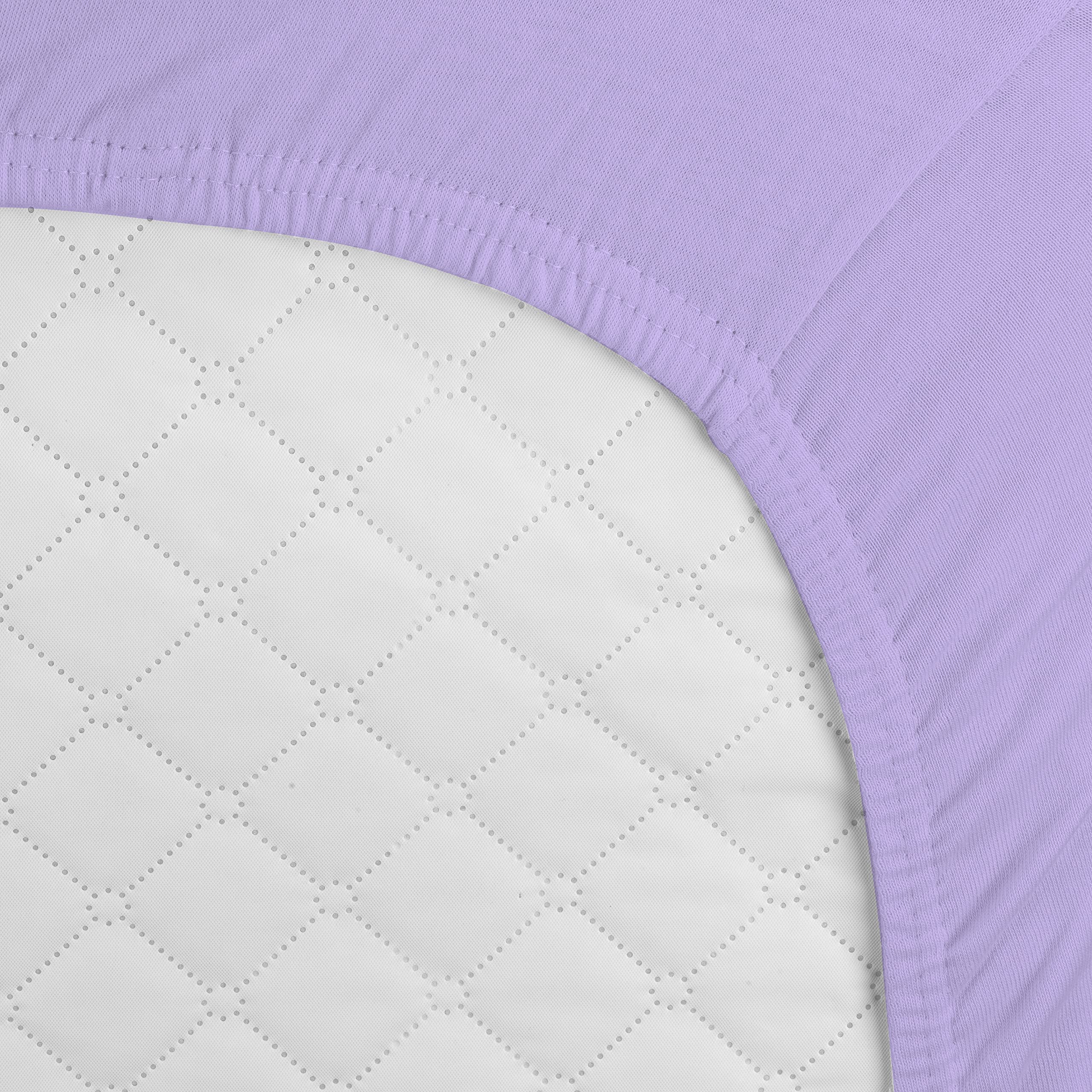 2-Pack Bassinet Sheets - 100% Cotton Jersey Knit Purple and Pink Bassinet Mattress Pad Fitted Sheets for Baby Girl; Compatible with Bassinet Bedside Co-Sleeper Lounger Brands; Oval Rectangle Mattress