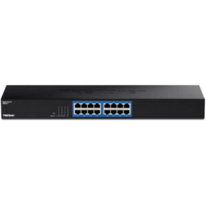 TRENDnet 16-Port Gigabit Switch, TEG-S17, 16 x Gigabit RJ-45 Ports, 32Gbps Switching Capacity, Fanless Design, Metal Enclosure, Internal Power Supply, Lifetime Protection, Black