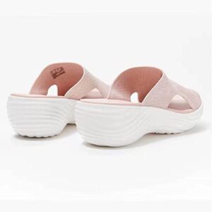 sckarle Women Summer Slides Casual Platform Sandals Open Toe Slip on Cutout Backless Wedge Sandals