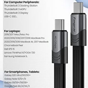 Fasgear Short USB 4 Cable 6-inch/15cm 100W 40Gbps USB C to USB C Cable with 5K@60Hz Video Output Compatible for Thunderbolt 4/3 Port MacBook Pro Mac Mini External SSD Hub Docking Monitor Display eGPU