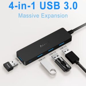 Aceele 4 Port USB 3.0 Hub with 4ft Extended Cable, Ultra Slim USB Type C to USB 3.0 Hub Adapter, USB C Hub for MacBook Pro iMac Samsung Galaxy Note 10 S10 S9 LG Google Chromebook Pixelbook Dell XPS