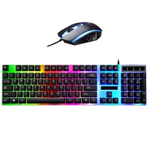 osaladi mouse mechanic keyboard rgb gaming keyboard and led ergonomic mechanical gaming keyboard usb wired backlight gaming and keyboard set for pc computer gaming and work （ black ）