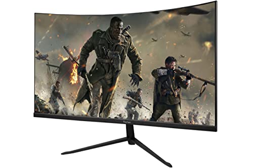 Prechen 24" Curved Frameless Gaming Monitor, 1800R, VA, FHD 1920x1080, 165Hz (144Hz Supported), AMD FreeSync Premium, 3000:1 Contrast Ratio, 2ms, VESA Mountable, HDMI, USB, DisplayPort, Black