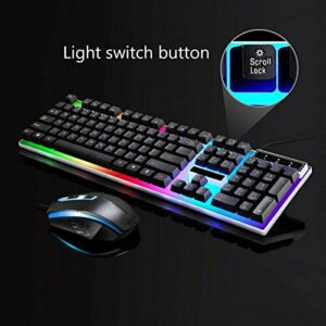 MuYiYi11 Keyboard 1 Set G21 Wired Keyboard Sensitive Plug Play Backlight 1600 Mouse for Computer Gaming Keyboard for E-Sports Computer Peripherals