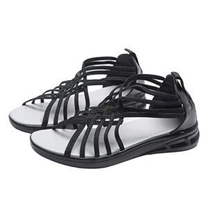 sckarle Women's Comfortable Walking Sandals with Arch Support Wedge Sandal Crisscross String Open Toe Sandals