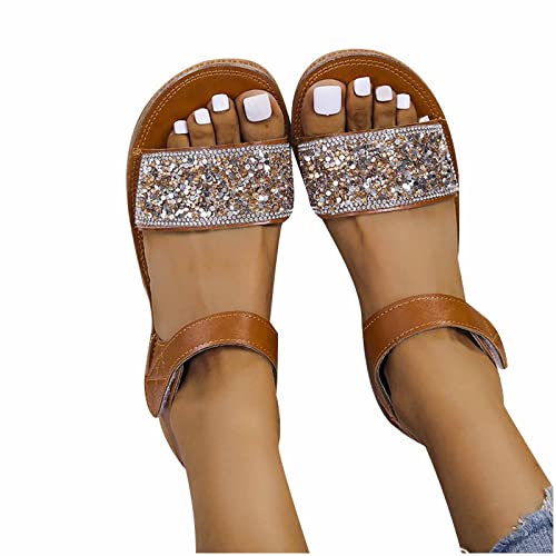 sckarle Women's Wedge Sandals Cross Lace Strap Espadrille Slides Open Toe Casual Beach Platform Slip On Sandals