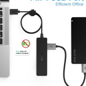 Aceele 4 Port USB 3.0 Hub with 4ft Extended Cable, Ultra Slim USB Type C to USB 3.0 Hub Adapter, USB C Hub for MacBook Pro iMac Samsung Galaxy Note 10 S10 S9 LG Google Chromebook Pixelbook Dell XPS