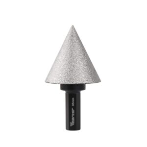 vearter diamond chamfering bit, 1-3/8" (35mm) hexagonal shank, for dressing existing holes, cleaning and enlarging marble, ceramic tiles, granite countertop sinks.