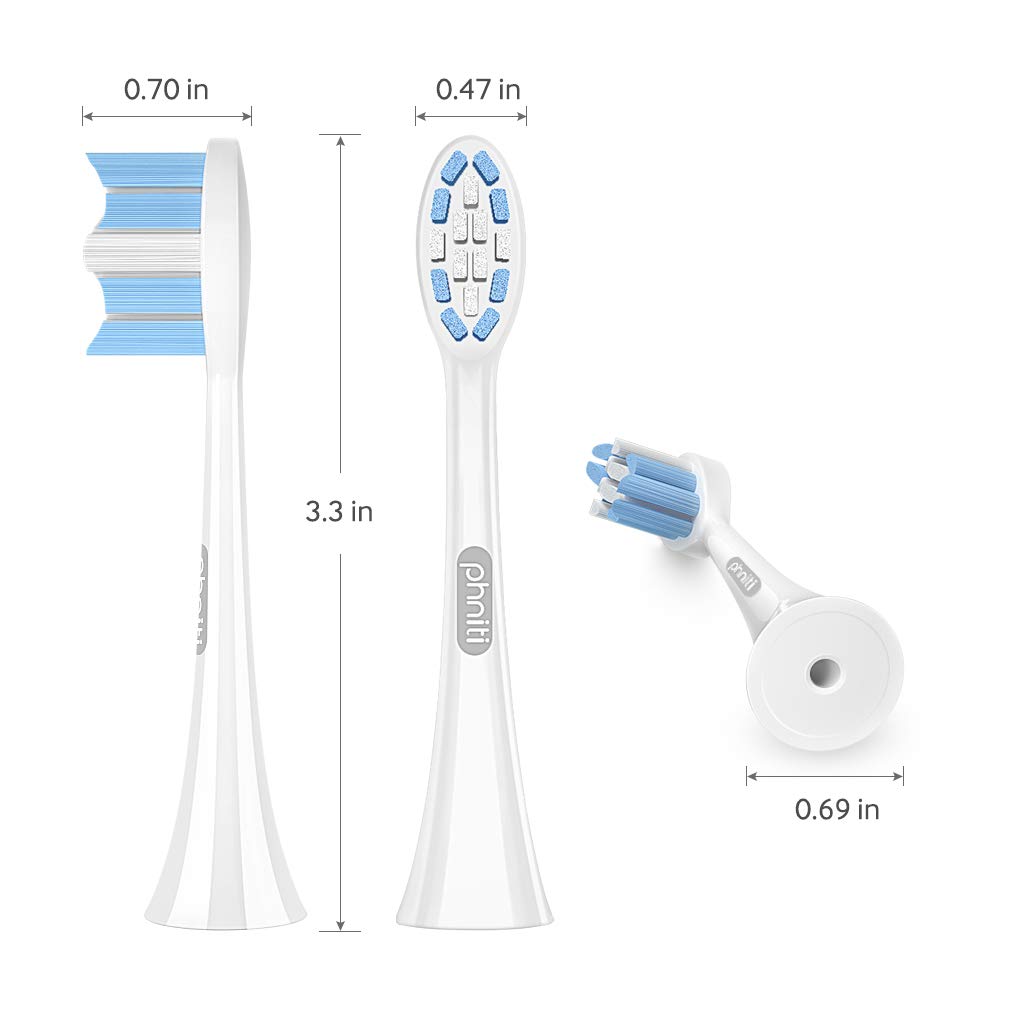 Phniti Electric Sonic Toothbrush Replacement Heads for Model PH-B06,PH-P06