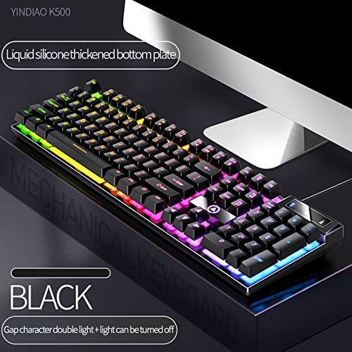 Keyboard K500 Wired Keyboard Backlight Mechanical Feel Color Matching 104 Keys Computer E-Sports Gaming Keyboard for Desktop PC Keyboard Computer Peripherals