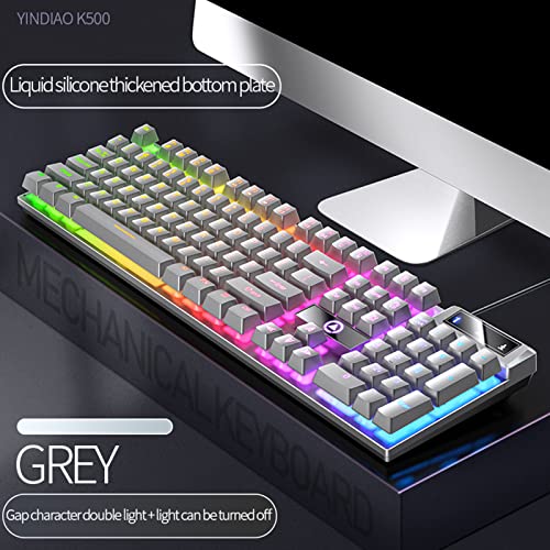 Keyboard K500 Wired Keyboard Backlight Mechanical Feel Color Matching 104 Keys Computer E-Sports Gaming Keyboard for Desktop PC Keyboard Computer Peripherals