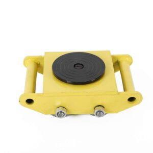 Machinery Mover,6T 13200 lbs Heavy Duty Industrial Dolly Machinery Skate Mover Dolly with 4 Steel Roller Kit,360 Degree Rotation Cap (6T Steel Wheels, Yellow)