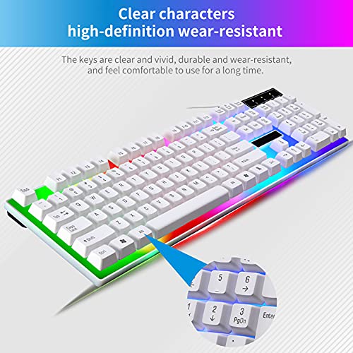 MuYiYi11 Receiver 2Pcs/Set G21B Office Mouse Backlight Wired USB Mechanical Gaming Keyboard Mouse for Office Office Mouse for Home Computer Peripherals