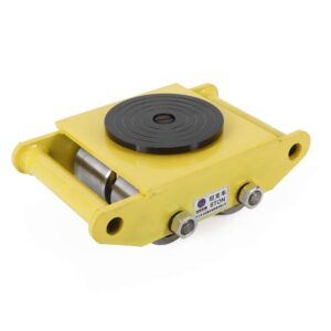 machinery mover,6t 13200 lbs heavy duty industrial dolly machinery skate mover dolly with 4 steel roller kit,360 degree rotation cap (6t steel wheels, yellow)