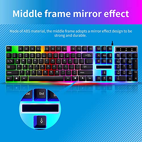 MuYiYi11 Receiver 2Pcs/Set G21B Office Mouse Backlight Wired USB Mechanical Gaming Keyboard Mouse for Office Office Mouse for Home Computer Peripherals