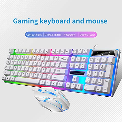 MuYiYi11 Receiver 2Pcs/Set G21B Office Mouse Backlight Wired USB Mechanical Gaming Keyboard Mouse for Office Office Mouse for Home Computer Peripherals