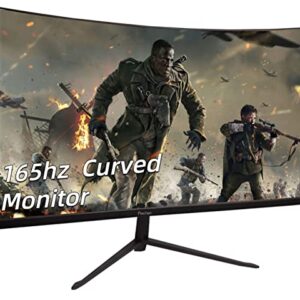 Prechen 24" Curved Frameless Gaming Monitor, 1800R, VA, FHD 1920x1080, 165Hz (144Hz Supported), AMD FreeSync Premium, 3000:1 Contrast Ratio, 2ms, VESA Mountable, HDMI, USB, DisplayPort, Black