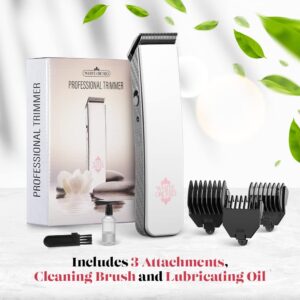 White Orchid Medi Spa Electric Hair Trimmer - Women's Cordless, Rechargeable, 3-Attachment Set for Facial Hair, Trimming, Travel, Shaving