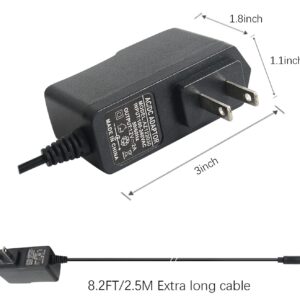 6V 2A AC/DC Adapter, Wall Charger, 5.5mm x 2.1mm & 2.5mm (Center Positive) DC Plug Compatible for 6 Volt 2A 1.5A 1A 800mA 700mA 600mA 500mA 300mA 100mA~2000mA Equipment Power Supply Cable Cord