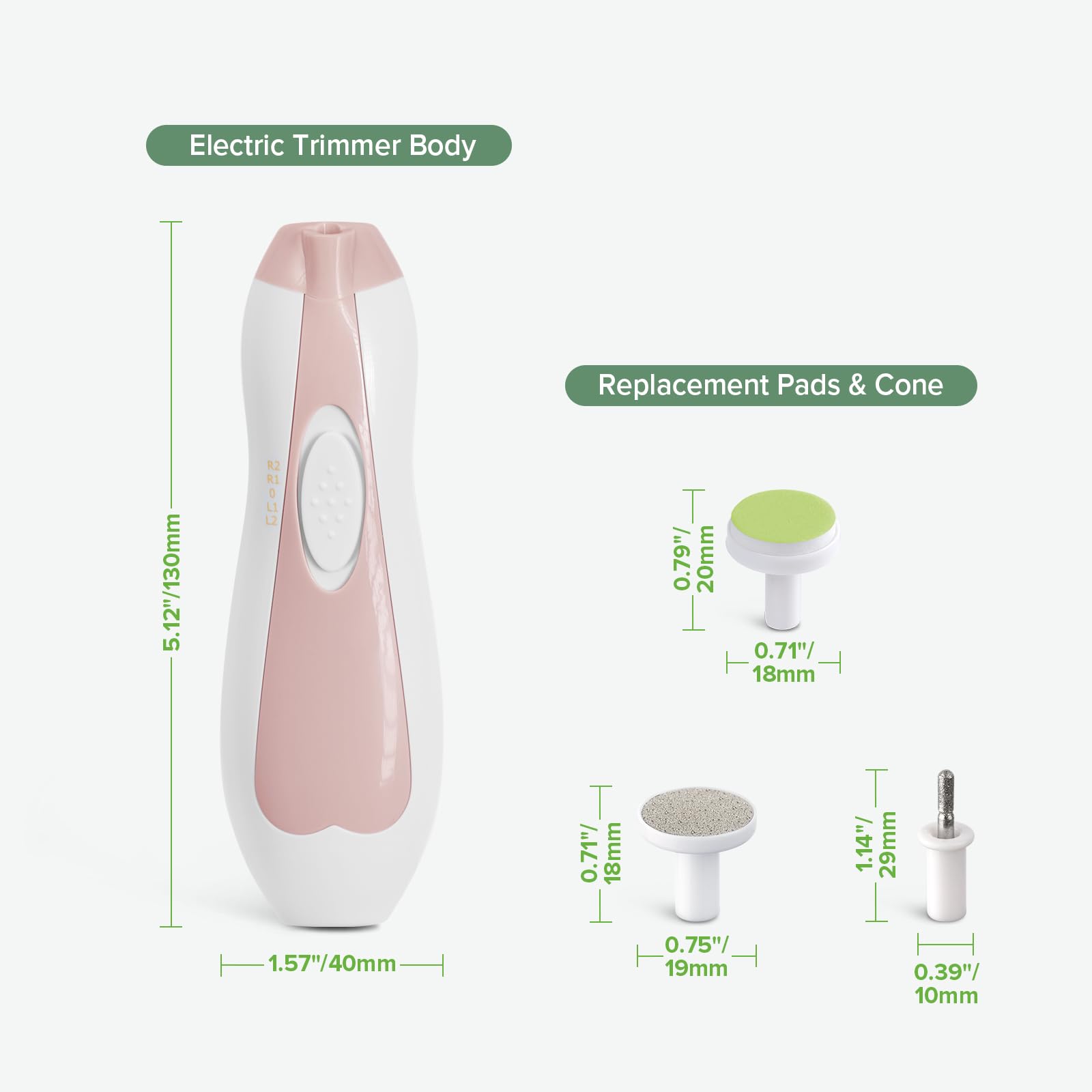 haakaa Baby Nail Trimmer Electric Baby Nail Clippers Kit for Newborn, Toddler or Adults Fingernails and Toenails Care, Baby Nail Care Set & Extra 4 Replacement Pads Combo