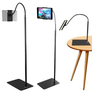 Floor Stand Holder, Tablet Floor Stand, Cell Phone Floor Stand, 53" Tall Floor Phone Stand with 360°Rotating ipad Stand Holder Compatible with iPhone iPad Pro Air and All 4.6-11" Tablet