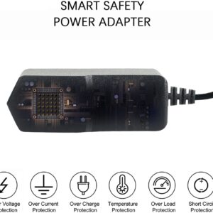 6V 2A AC/DC Adapter, Wall Charger, 5.5mm x 2.1mm & 2.5mm (Center Positive) DC Plug Compatible for 6 Volt 2A 1.5A 1A 800mA 700mA 600mA 500mA 300mA 100mA~2000mA Equipment Power Supply Cable Cord