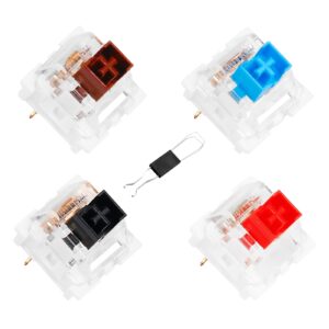 xuangui outemu (gaote) keyboard switches, black/red/brown/blue switches 3 pin keyswitch diy replaceable cherry mx equivalent switches with switch puller for mechanical gaming keyboard, 20 pack