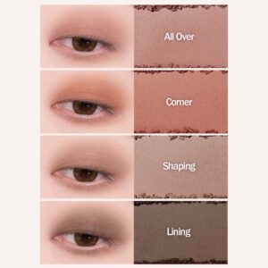 Espoir Real Eye Palette #9 Depth | Everyday Multi-Use Long-Lasting and Blendable 7 Colors Eyeshadow Palette for Eyeshadow Base and Cheeks Makeup | Warm, Cool, Neutrals | Korean Makeup