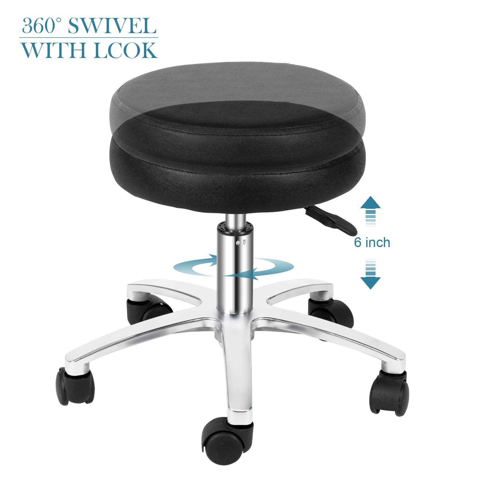 OmySalon Pedicure Chair with Stool & Bubble Massage Foot Bath, Hydraulic Pedi Chair for Nail Tech, Beauty Spa Salon Unit Station Technician Supplies