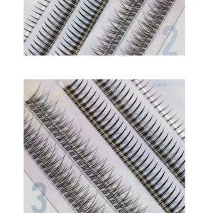 LASGOOS DIY Eyelash Extensions Natural 3D Individual Lash 40pcs 5mm Single Bottom/Lower Lash + 80pcs 10/11mm A Shape+ 80pcs Fish Tail Volume Lashes Mixed, Home Grafted C curl Lashes Pack