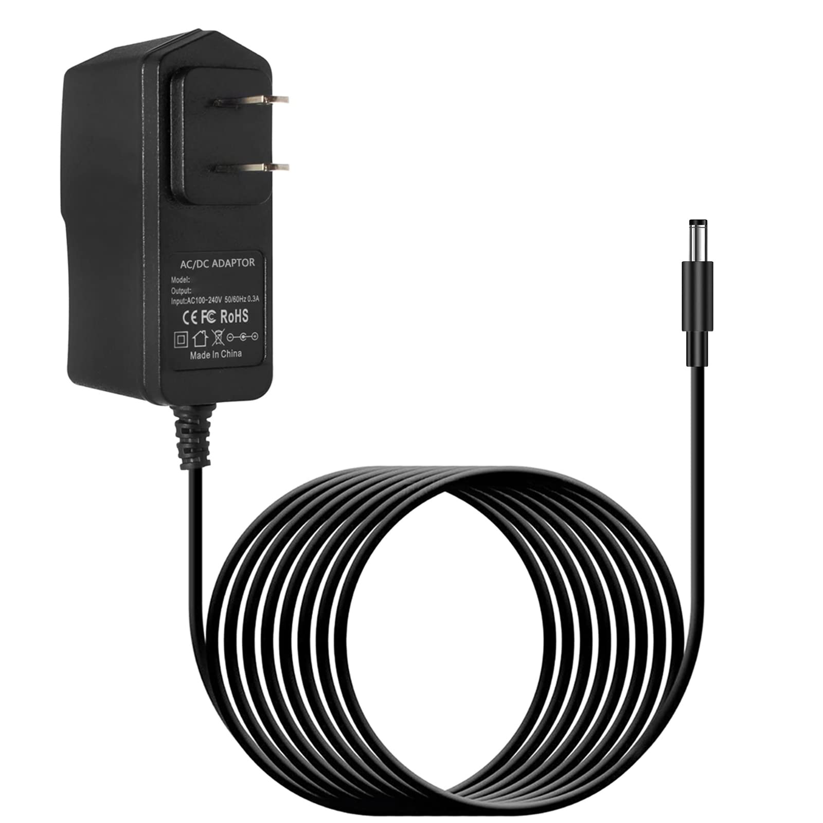 6V 2A AC/DC Adapter, Wall Charger, 5.5mm x 2.1mm & 2.5mm (Center Positive) DC Plug Compatible for 6 Volt 2A 1.5A 1A 800mA 700mA 600mA 500mA 300mA 100mA~2000mA Equipment Power Supply Cable Cord