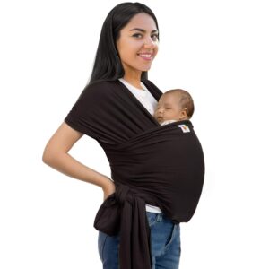 baby wrap carrier - premium cotton blend - ergonomic wraps for toddler, newborn, infant, child - front, hip and kangaroo holder for men and women black