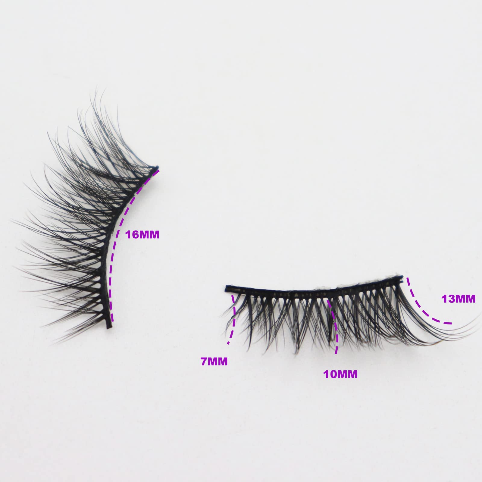 DAODER Eyelashes Half Lashes Wispy Cat Eye Faux Mink Lashes Natural Look 7-13mm Short Demi Wispies False Eyelashes Soft Lashes for Daily Wear 5 Pairs (Half Lashes 05) Black