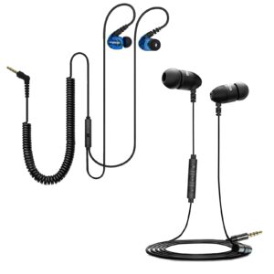 joymiso earbuds headphones with 12ft extra long cord length & long cord durable metal earphones earbuds bundle, with mic and volume control, for cell phones computer laptop tv, deep bass clear sound