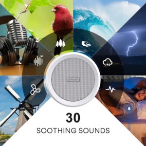 Cefoust White Noise Machine,Portable Sound Machine with 30 High Fidelity Soothing Sounds,Auto-Off Timer 36 Levels Audio Size Adjustment，Sleep Sound Machine for Baby Adults Kids(White) …