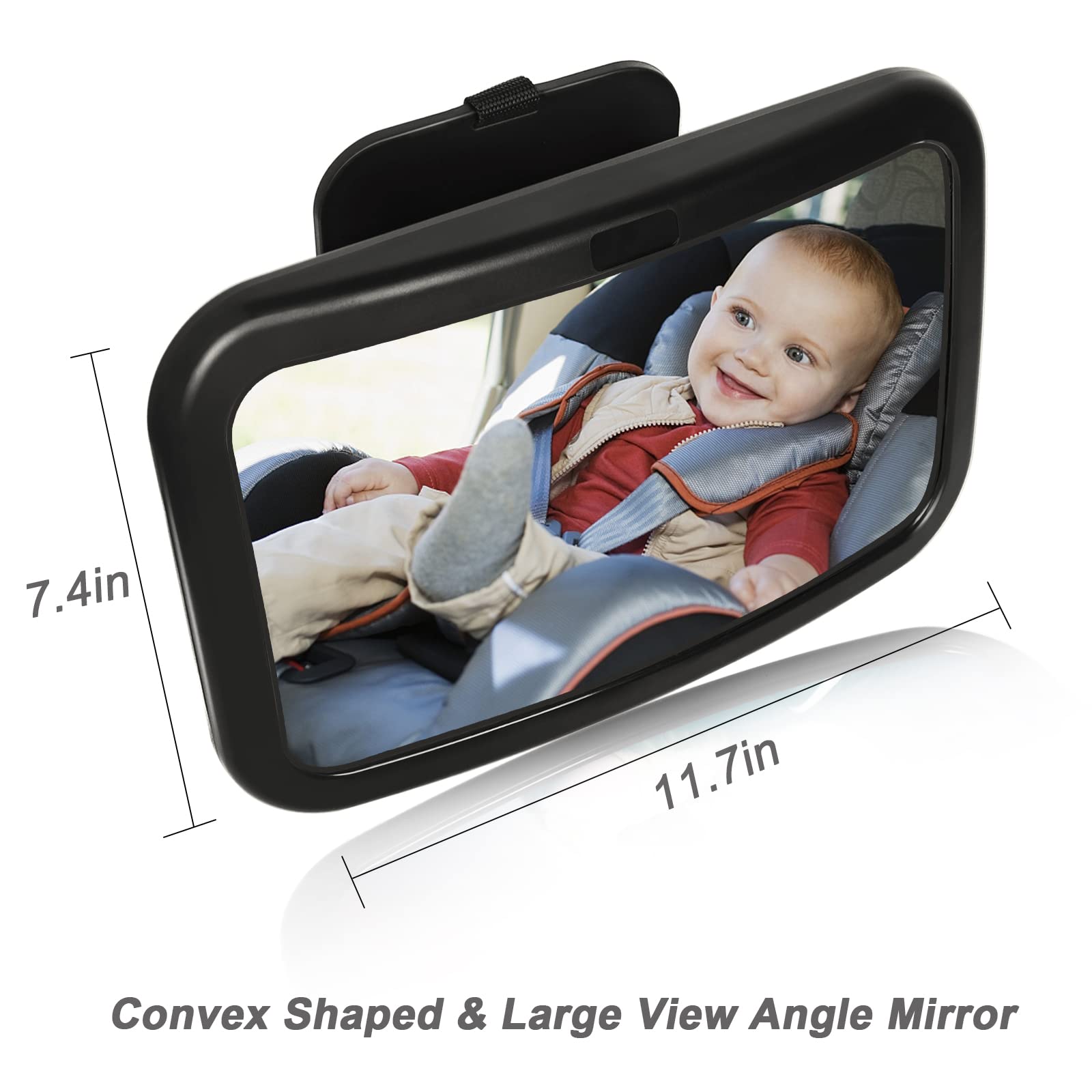 Mluchee Baby Car Mirror, Car Seat Mirror for Rear Facing Infant with Wide Crystal Clear View, Firm Installation, Shatterproof, Crash Tested And Certified